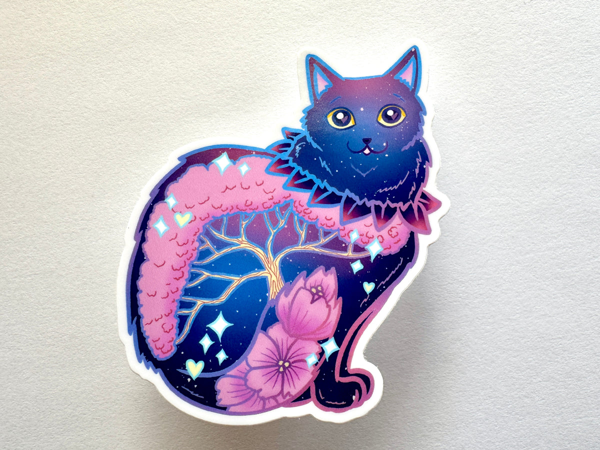 Sakura Cat Vinyl Sticker – Art of Priscilla Wilson